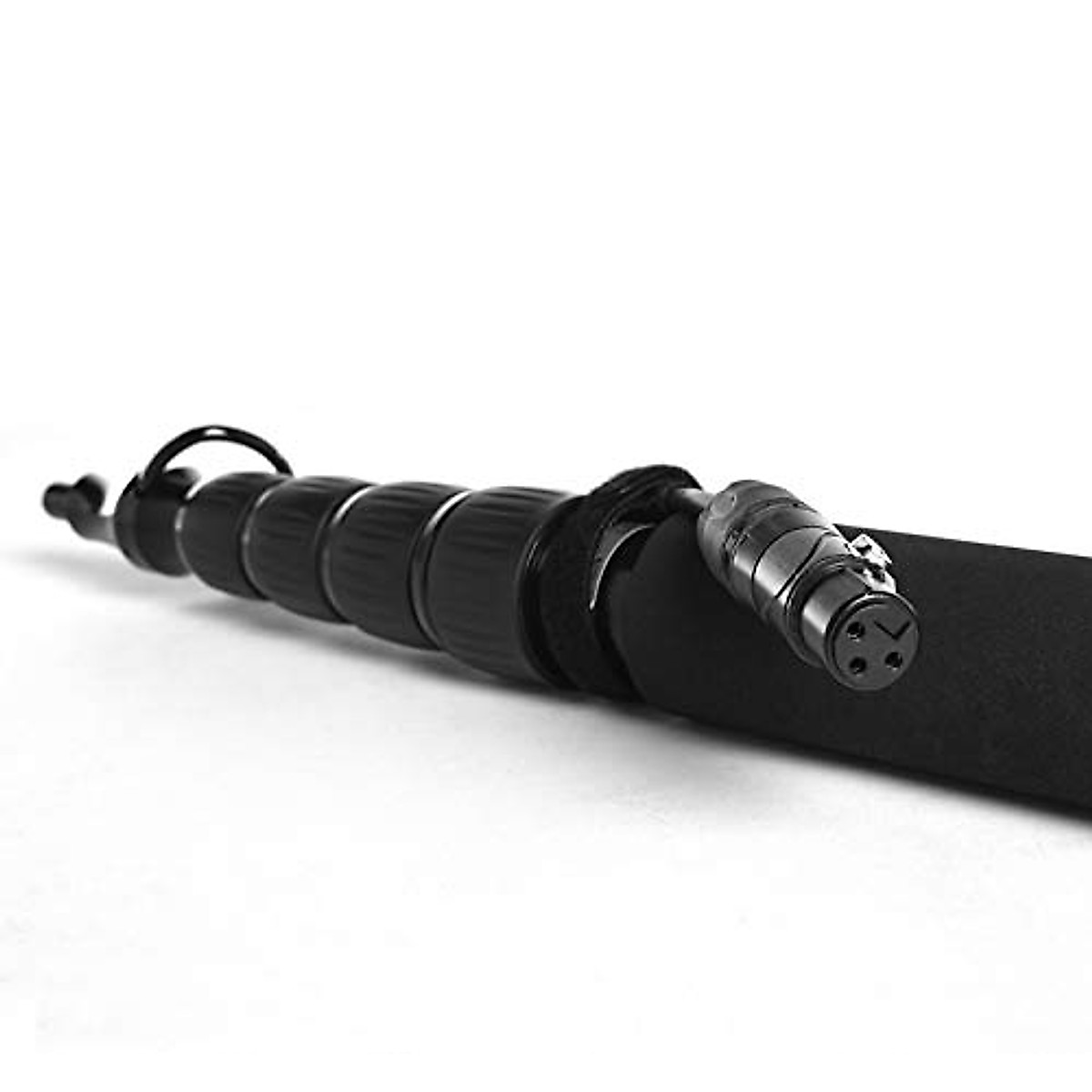 LyxPro Portable Mic Boom Pole Arm 5 Section Stretchable Padded Handheld Telescopic Aluminum Adjustable With Built In Internal XLR Cable Shotgun Zoom Microphones, Fish Pole extends 2.4’ - 9.25’ MPL-20