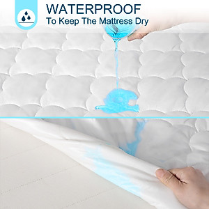 Antranfour Twin Mattress Pad Cover for Air Mattress, with Opening for Pump, Inflatable Without Removal,Fitted Sheet Full with Elastic Loop Hem,Deep up to 24"