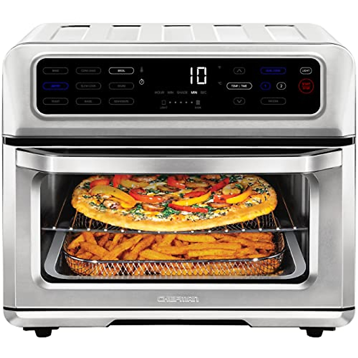 CHEFMAN Air Fryer Toaster Oven XL 20L, Healthy Cooking & User Friendly, Countertop Convection Bake & Broil, 9 Cooking Functions, Auto Shut-Off 60 Min Timer, Nonstick Stainless Steel, Shade Selector