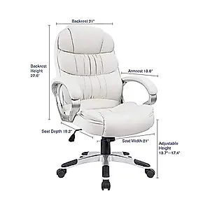 High Back Executive Chair PU Leather Business Manager’s Office Chair Adjustable Ergonomic Swivel Desk Chair