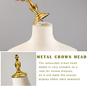 Female Mannequin Torso, Display Dress Form Mannequins, Size: S/2~4 55~75in Adjustable Height Wedding Dress Manikin Body, Stability Gold Metal Stand Table Maniquine for Clothing Jewelry Display