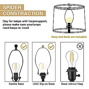 Eidonta Set of 2 White Lamp Shade Drum Lampshades for Table Lamp, 11.8"x12.6"x9.8", Medium Fabric Natural Linen Hand Crafted Lampshades, Double Shade Replacements for Floor Lamp, Spider Fitter