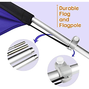 FSFLAG Open House Flags for Real Estate Agents, Open House Flag Pole Kit and Ground Stake, 11 FT Feather Banner Flag for Outside Business Advertising, Open House Banners for Real Estate (Blue)