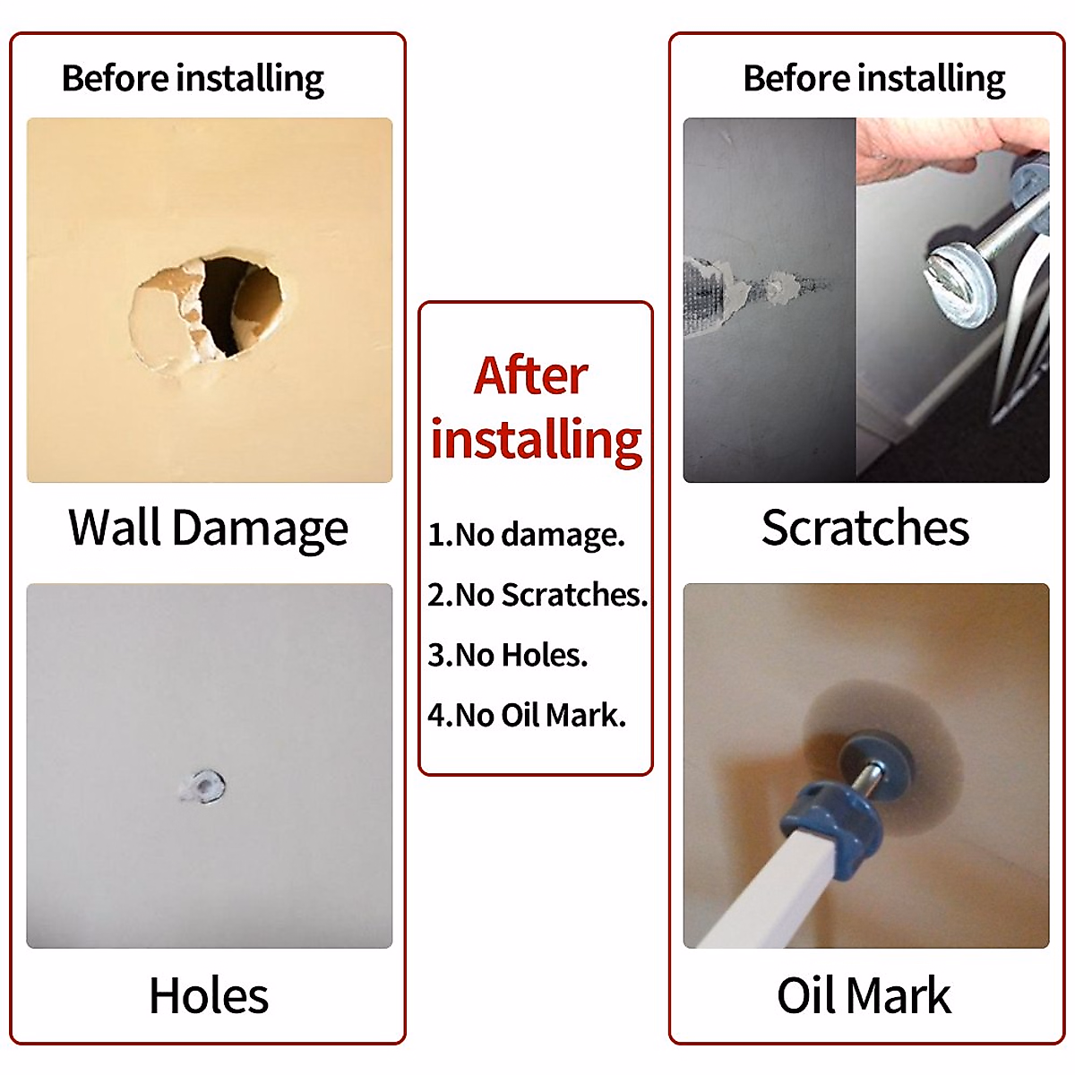 Baby Gate Wall Cups, Dog Gate Wall Protection Guard Prevent Damage from Wall Surface, Door, Wooden Stairs(4 Pack)