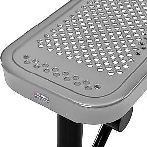 Global Industrial 48" L Outdoor Steel Flat Bench, Perforated Metal, Gray