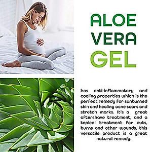 Pure Aloe Vera Gel For Face & Dry Skin, Sunburn Relief, Aloe Vera Gel for Skin Moisturizer Aloe Vera Gel from Aloe Vera Plant Organic Aloe Vera Gel for Hair Aloe Vera Oil Aloe Gel 12 oz