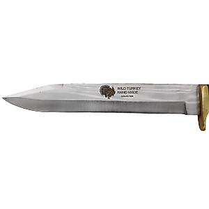 Wild Turkey Handmade Collection 17.25" Fixed Blade Hunting Knife w/Leather Sheath (COLORED WOOD)