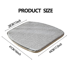 Dining Chair Cushion with Ties,Kitchen Dining Chair Pad and Seat Cushion with Zipper,1/2/4 Packs Chair Cushion for Dining Chairs Washable&Removable ( Color : Light Gray , Size : Set of 2 )