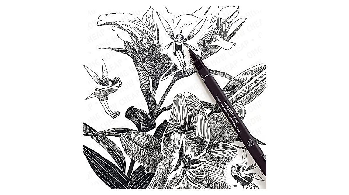 Uni Pin Fineliner Drawing Pen Set - 9 Black Grades