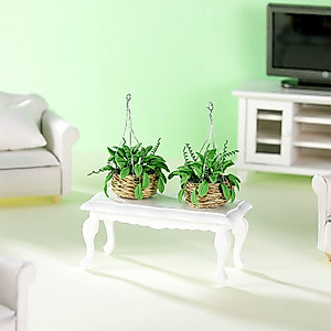 Skylety 2 Pieces 1:12 Miniature Dollhouse Plants Miniature Bonsai Plant Dollhouse Christmas Tree Mini Potted Plant Dollhouse Hanging Plant Pot Model for Toddlers Girls and Boys Toys DIY