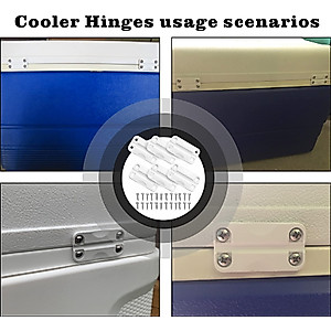 Cooler Replacement Hinges for Igloo Ice Chest, Cooler Replacement Hinges Parts, High Toughness Cooler Hinges Parts, for Igloo Cooler Replacement Parts. Cooler Replacement Hinges and Screws, Set of 3.