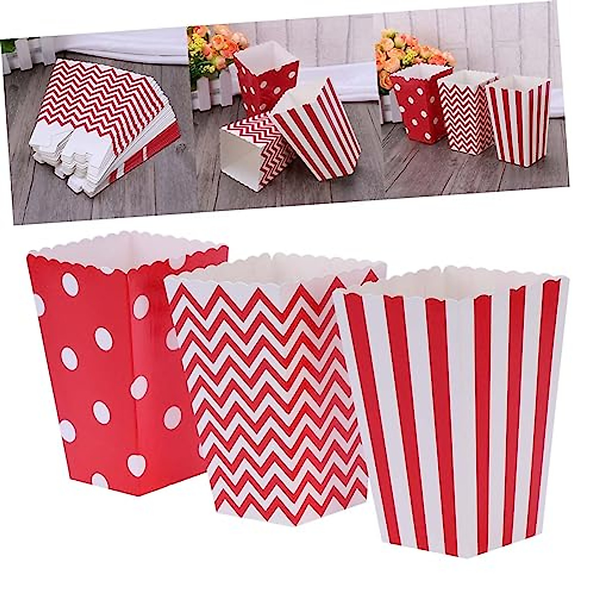 ULTECHNOVO 30pcs Popcorn Snack Box Container Pink Containers Paper Boxes for Food Popcorn Boxes Candy Popcorn Movie Night Popcorn Boxes Candy Bags Food Paper Container Popcorn Carton Chicken