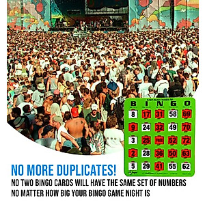 Regal Games - Shutter Slide Bingo Cards Only - 8” x 9” - 5-Ply Green Cardstock - Easy to Read - No Duplicates - Red Sliding Windows - 50-Pack - Perfect for Large Groups, Bulk Purchasing