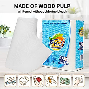 Colorlife Paper Towels, Premium 2-Ply White Paper Towels, 6 Rolls, 70 Sheets Per Roll, 420 Towels for Kitchen Use