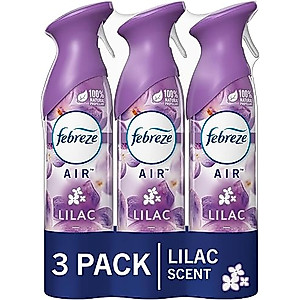 Febreze Air Fresheners, Room Fresheners, Odor-Fighting Air Effects, Lilac Scent , 8.8 oz. Aerosol Can, (Pack of 3) , Air Freshener Spray