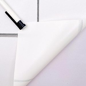 SimpleLife4U Black Striped Furniture Paper Peel & Stick White Grid Shelf Drawer Liner Cover Furnitures 17.8 Inch by 9.8 Feet