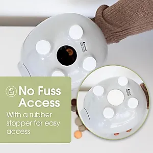 Pearhead Large Ceramic Piggy Bank, Ideal for Boys and Girls, Kids Money and Coin Bank, Perfect Baby Boy Nursery Décor, Great Gift and Newborn Keepsake, Solid Gray