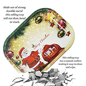 Premium Metal Tray with Soft Magnetic Lid,Small Metal Tray with Spill Proof Cover,Cute Decorative Trays,Perfect for Home and On-The-Go,7" x 5.5" （Green）