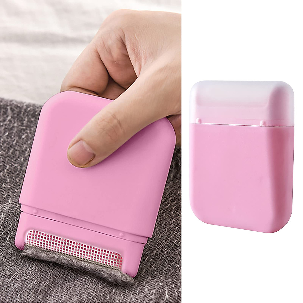 Shan-S Christmas Decor Portable Manual Hair Ball Remover, Clothes Hair Ball Remover Mini Sweater Hair Remover Home Useful Tools Convenient Hairball Office Home Travel Universal Pink