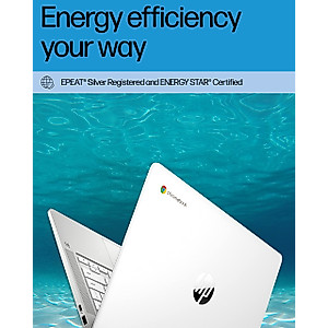 HP Chromebook 14 Laptop, Intel Celeron N4120, 4 GB RAM, 64 GB eMMC, 14" HD Display, Chrome OS, Thin & Portable, 4K Graphics, Long Battery Life, Snow White Keyboard (14a-na0210nr, 2022, Ceramic White)