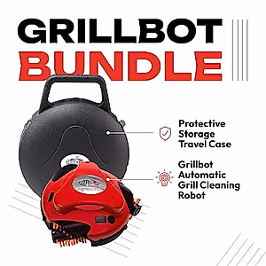 Grillbot Automatic Grill Cleaning Robot (Red, Grillbot Bundle)