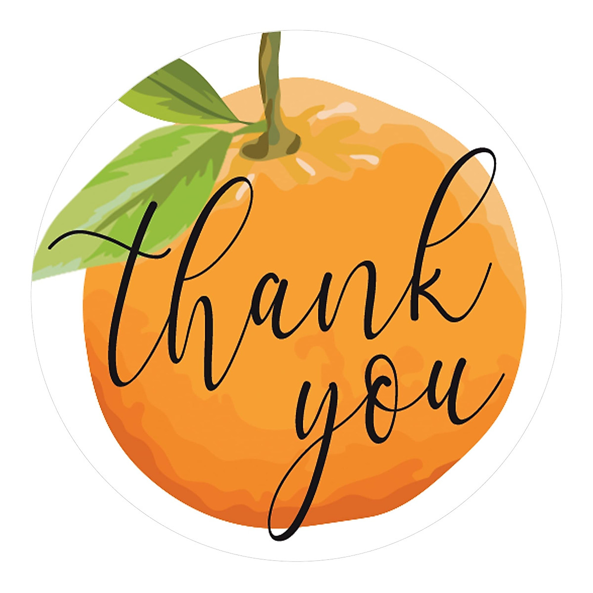 Orange Little Cutie Baby Shower Thank You Stickers, Party Favor Bag Stickers - 40 Count