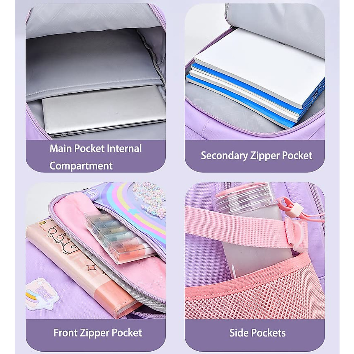 Aeafvot Cute Backpack Travel Backpacks Bookbag for Boys Girls Fashion Students School Bag Durable Water Resistant Rainbow Backpack Navy Large