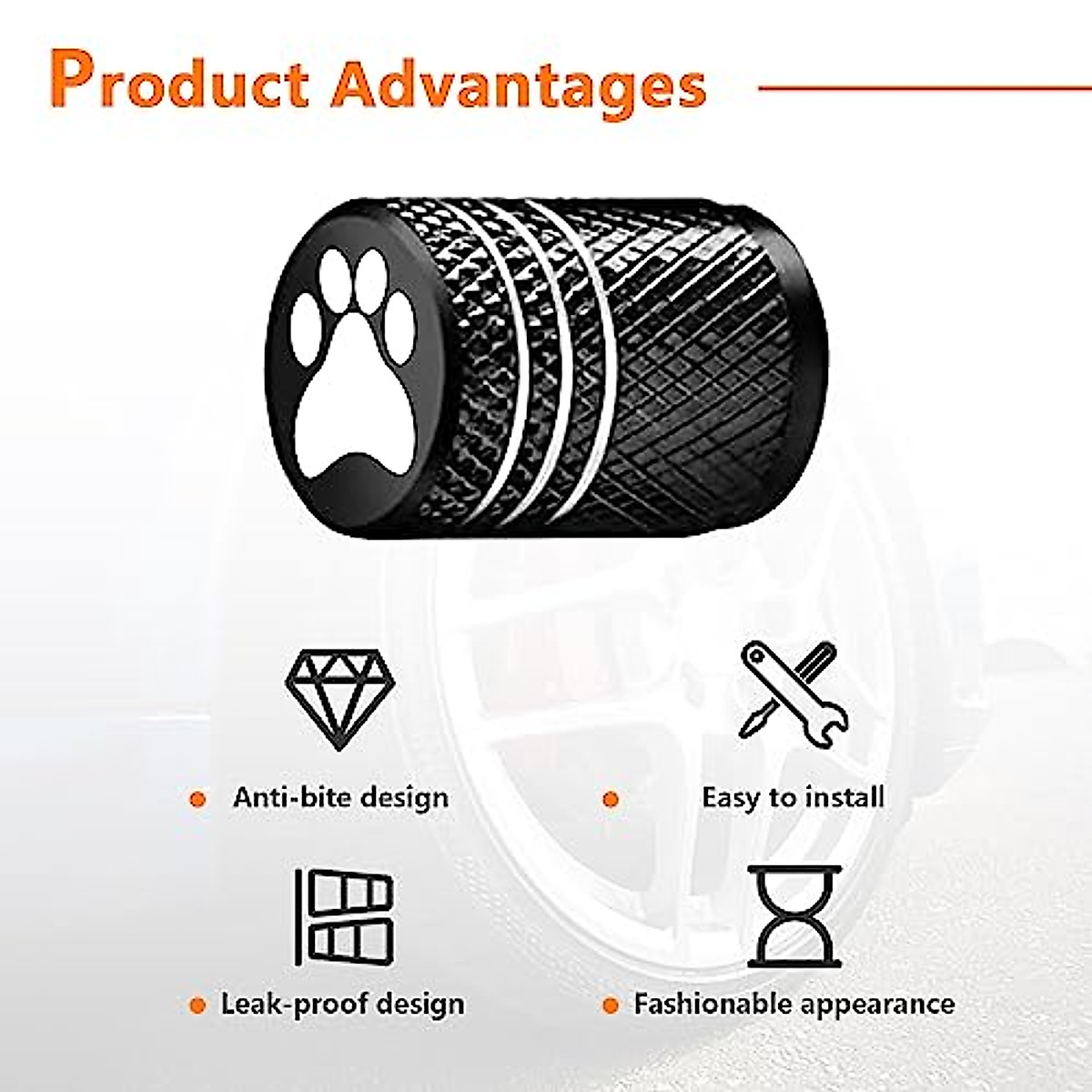 Kewucn 5 PCS Tire Valve Stem Cap, Aluminum Alloy Valve Stem Cover with Rubber Ring Plastic Liner, Corrosion Resistant Leak-Proof Wheel Valve Covers for Car Truck Motorcycle Bike