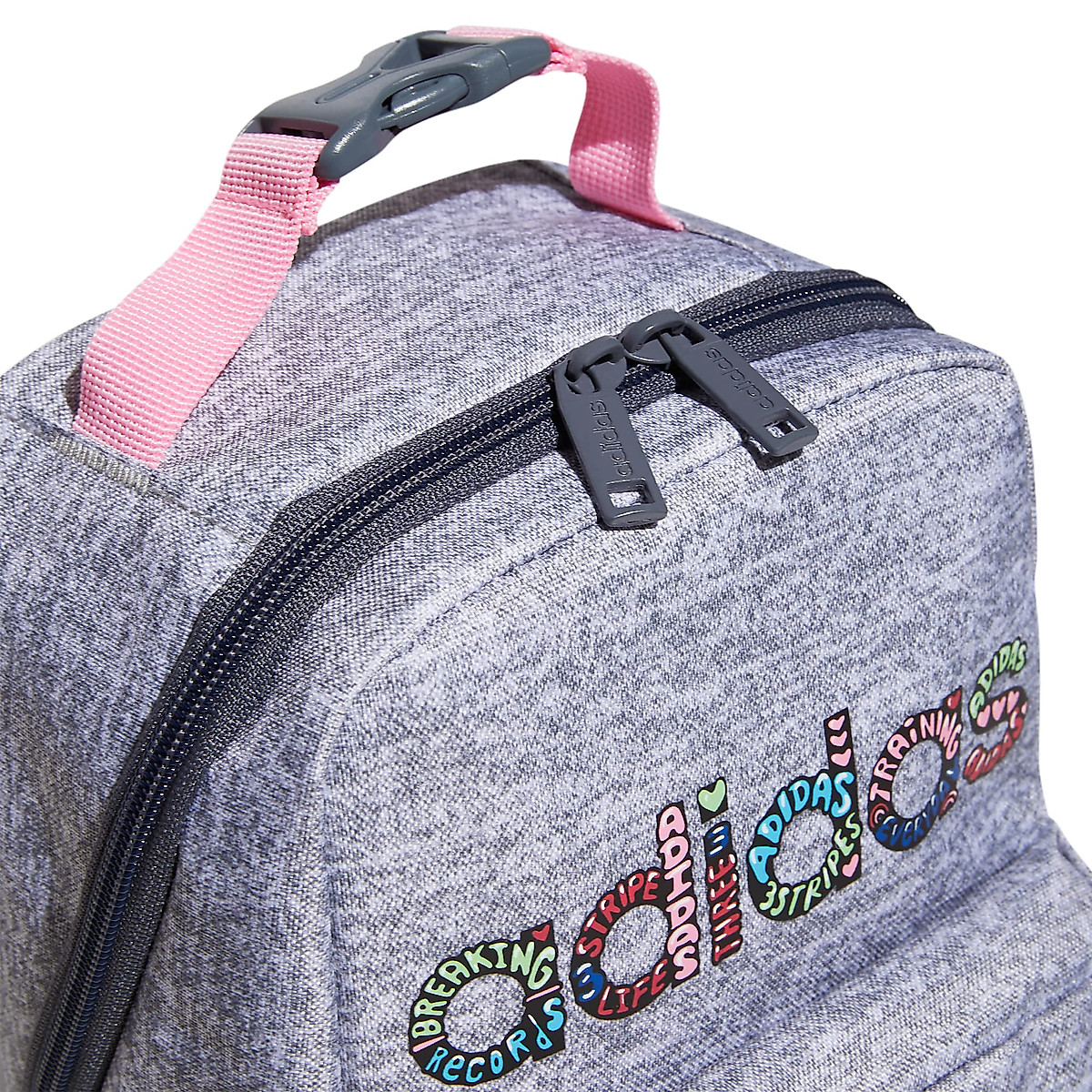 adidas Unisex Santiago Lunch Bag, Insulated School Food Container Box Discontinued, Jersey Grey/Signal Cyan Blue/Bliss Pink/2.0, One Size