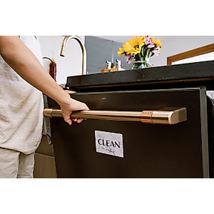 Dirty Clean Dishwasher Magnet, Strong Clean Dirty Magnet for Dishwasher, Reversible Dishwasher Clean Dirty Magnet Sign, Bonus Magnetic Plate, Kitchen Flip Indicator (Black and White Granite)