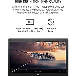 HP Chromebook 11.6" HD Light and Slim Laptop, MediaTek MT8183 8-Core Processor, 4GB Memory, 32GB eMMC, Card Reader, Webcam, Wi-Fi, Chrome OS, White, 2-Week IFT Support