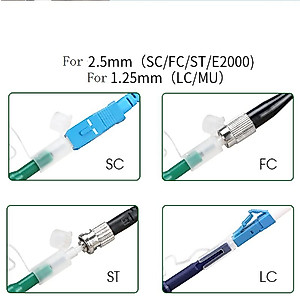 Enajucy 2pcs Fiber Optic Cleaner - for 1.25mmLC/MU 2.5mm SC/F C/STE2000 Glass Fiber Cleaning Pen - for Fiber Optic Connectors Cleaning