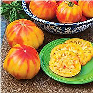 Mr Stripey Tomato Seeds (20+ Seeds) | Non GMO | Vegetable Fruit Herb Flower Seeds for Planting | Home Garden Greenhouse Pack