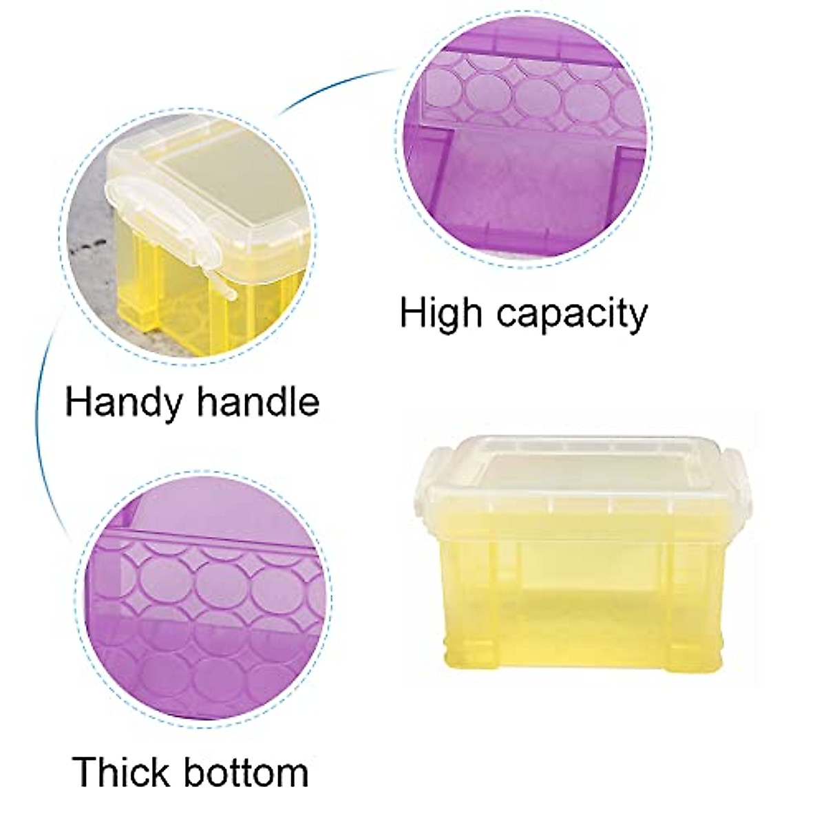 AOTISBAO 6 Pcs Mini Storage Boxes Plastic Storage Stackable Boxes with Lid Plastic Organiser Boxes for Organizing Snacks Toys