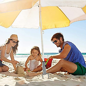 weallbuy Beach Umbrella Sand Anchor, Portable Umbrella Metal Stand with Anchor for Patio/Beach/Parasol/Garden/Fishing, Adjustable Holder Stand for 0.9-1.2 Inch Umbrella (1)