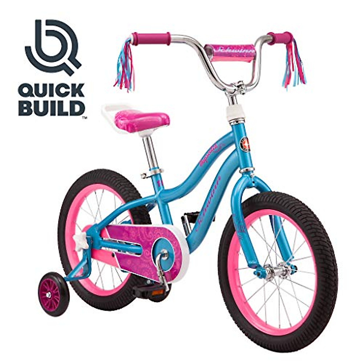 Schwinn Hopscotch Quick Build Kids Bike, 16-Inch Wheels, Smart Start Steel Frame, Easy Tool-Free Assembly, Teal