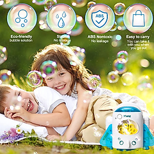 TOY Life Bubble Machine for Kids Toddlers, Automatic Battery Operated Bubble Machine for Parties, Bubble Maker Bubble Blower for Kid Birthday, Easter, Wedding, Indoor Outdoor Bubble Toy for Girls Boys