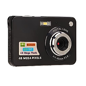 Focket 4K Digital Camera, 8X Digital Zoom 48MP Auto Vlogging Camera, Compact 4K Cameras for Photography with 2.7 Screen, Maximum Support Memory Card 128G, for Kids Teens Aldults