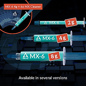 ARCTIC MX-6 (2 g) - Ultimate Performance Thermal Paste for CPU, Consoles, Graphics Cards, laptops, Very high Thermal Conductivity, Long Durability, Non-Conductive