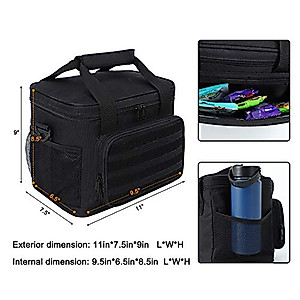 MIER Insulated Lunch Box Bag Leakproof Meal Prep Cooler Bag Tote for Adult Men Women Kid to Work, Tactical, School, Picnic, 12 Can (Black)