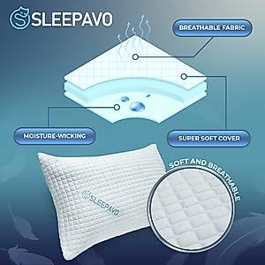 Shredded Memory Foam Pillows - Gel Pillow Queen Size Set of 2 - Gel Cooling Memory Foam Pillows for Bed - Bed Pillows for Sleeping 2 Pack - Adjustable Queen Pillows 2 Pack - Extra Firm