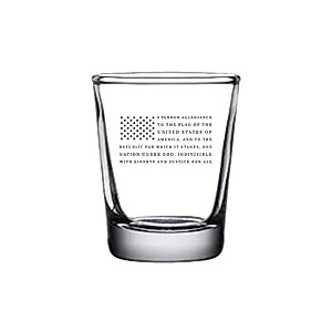 Rogue River Tactical USA Flag Pledge of Allegiance Shot Glass Gift For Military Veteran or Patriotic American