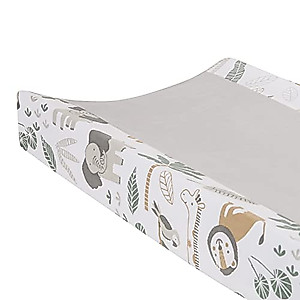 Lambs & Ivy Jungle Friends Soft, Warm & Cozy Safari Changing Pad Cover - Gray