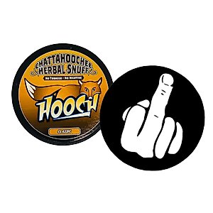 Hooch Herbal Snuff Classic Pouch Packs - 1 Can - Includes DC Crafts Nation Skin Can Cover - Middle Finger