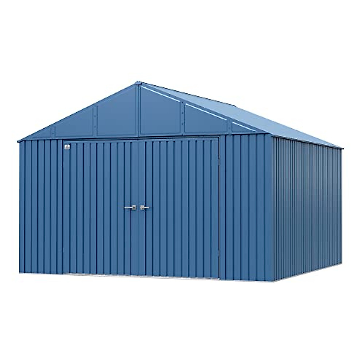 Arrow Shed Elite 12' x 12' Outdoor Lockable Gable Roof Steel Storage Shed Building, Blue Grey
