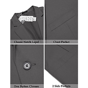 COOFANDY Men's Blazer Jacket Casual Linen Sport Coats Slim Fit Lightweight One Button Suit Jacket Dark Grey