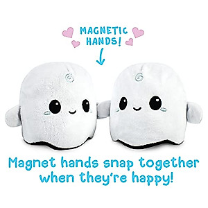 TeeTurtle - Plushmates - Magnetic Reversible Plushies that hold hands when happy - Ghost - Huggable and Soft Sensory Fidget Toy Stuffed Animals That Show Your Mood - Perfect for Halloween!