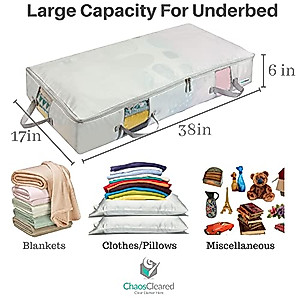Under Bed Storage Containers for Toys, Clothes, Shoes etc. Underbed Organizer Bag that slides Under the bed without friction or wheels. Low profile 6" height is great for under the couch or other small spaces.