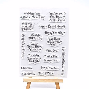 Welcome to Joyful Home 4pcs/Set Different Sentiments Rubber Clear Stamp for Card Making Decoration and Scrapbooking