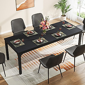 Tribesigns Black Dining Table for 6-8 Person, 78 inch Large Long Rectangle Kitchen Dinner Table for Dining Room, 78.7 x 27.5 x 29.5 Inches(Only Table)